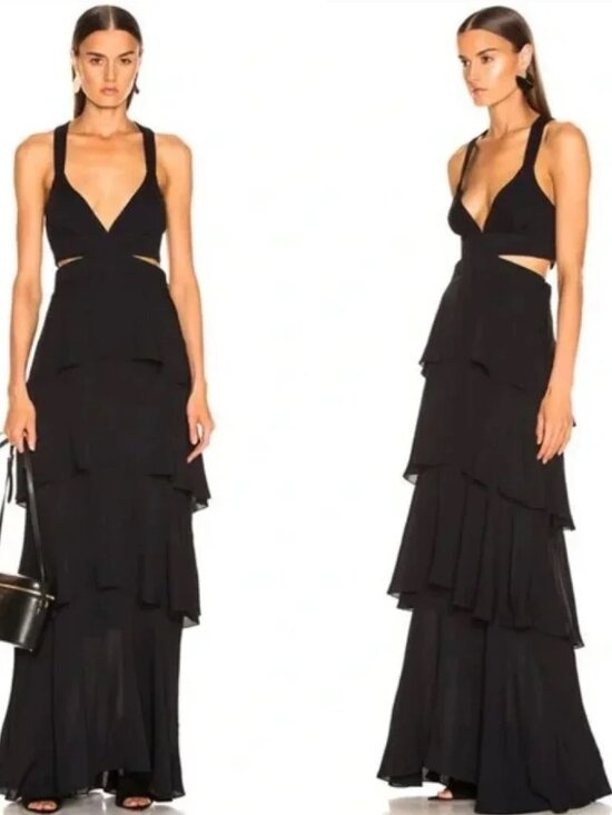 A.L.C. | Dresses | Alc Lita Silk Dress Midnight Blue Maxi Dress Size 4 ...